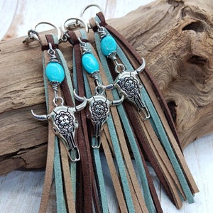 Western Turquoise Longhorn Purse Charm, Western Gift Women, Southwest ...