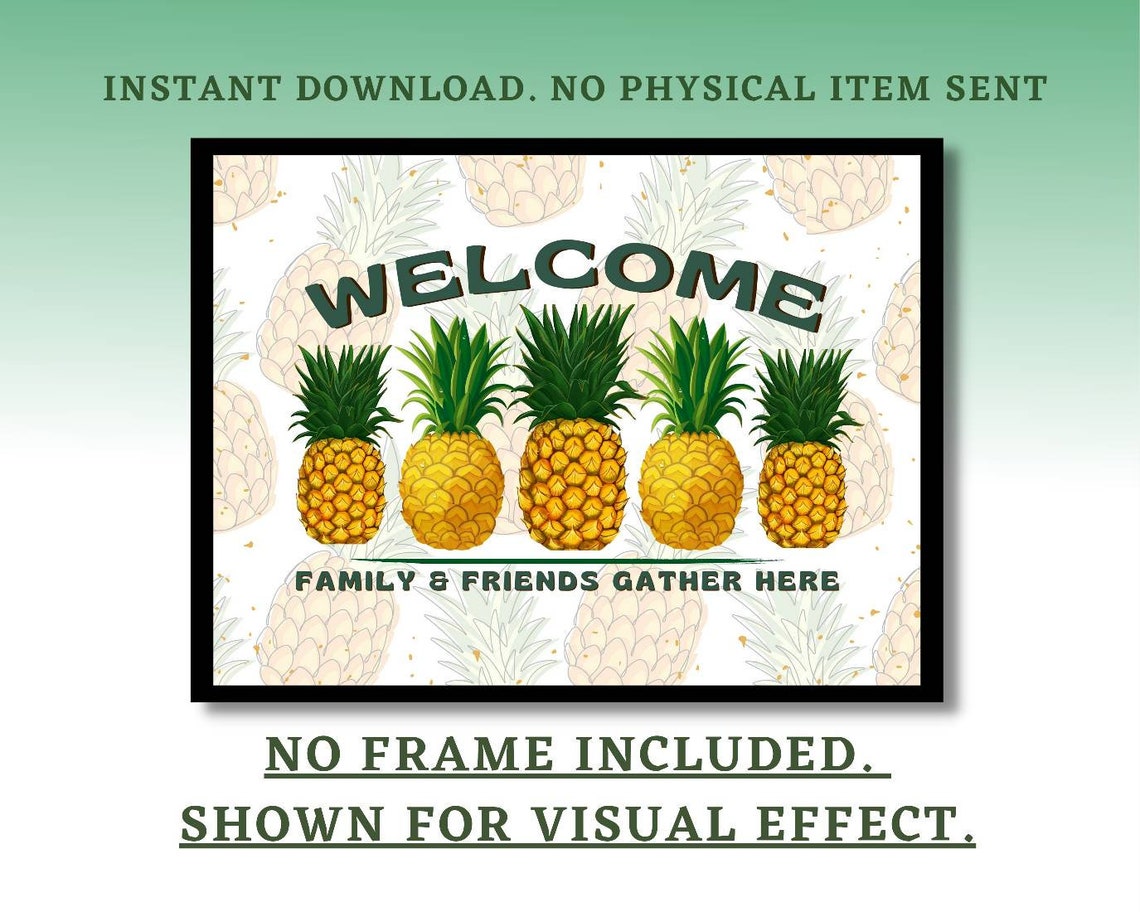 Instant Download Printable Pineapple Tropical Fruit Home Decor, Florida ...