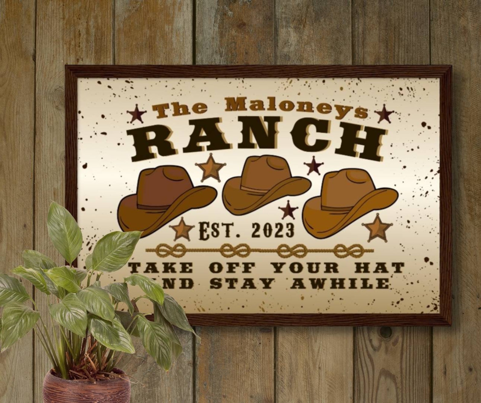 Custom Ranch Family Last Name Sign, Farmhouse Western Home Decor ...