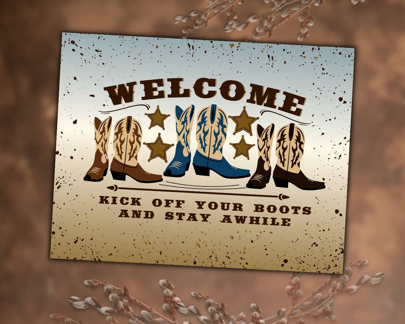 Instant Download Printable Western Home Decor, Country Cowboy Boots ...