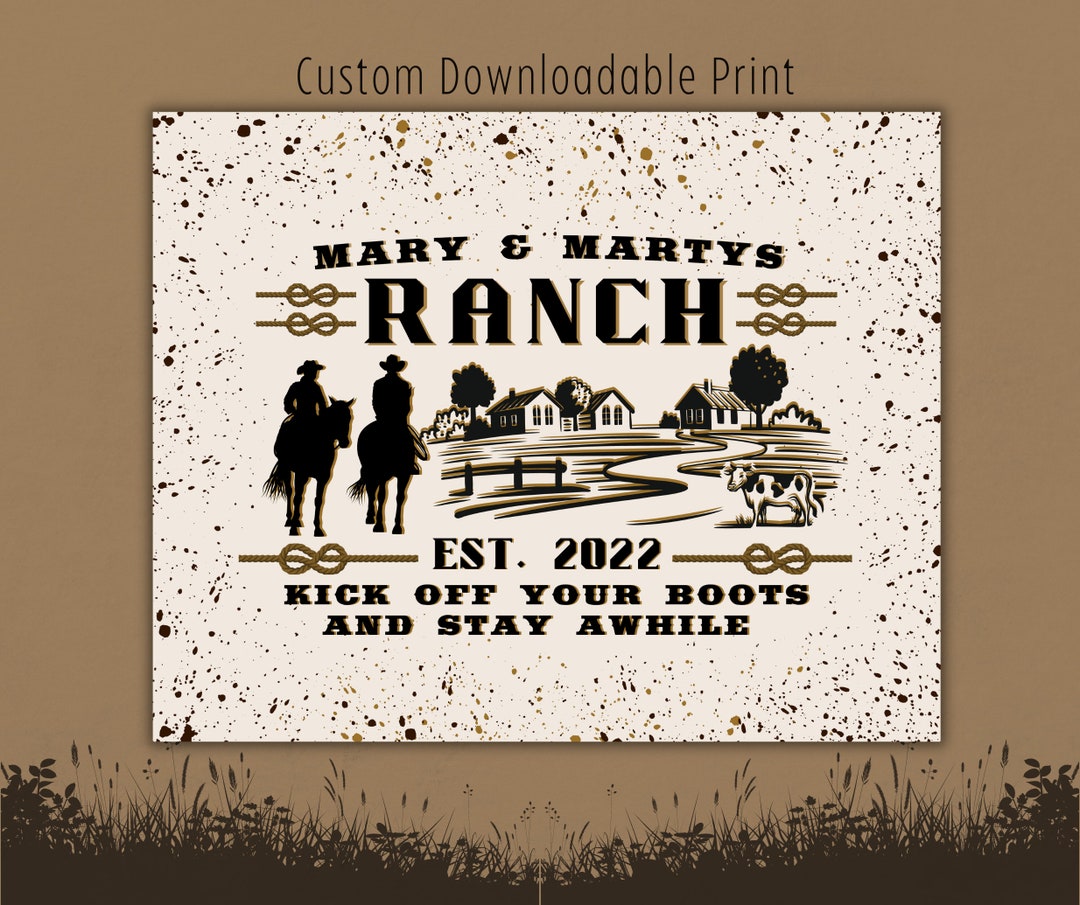 Custom Printable Download Ranch Family Last Name Sign, Farmhouse ...