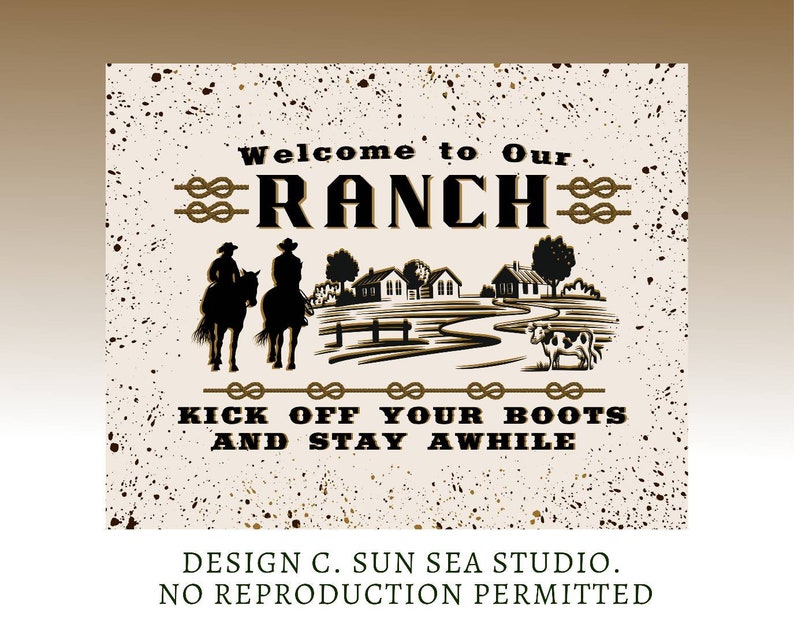 Instant Download Printable Ranch Sign, Western Designs, Home Decor ...