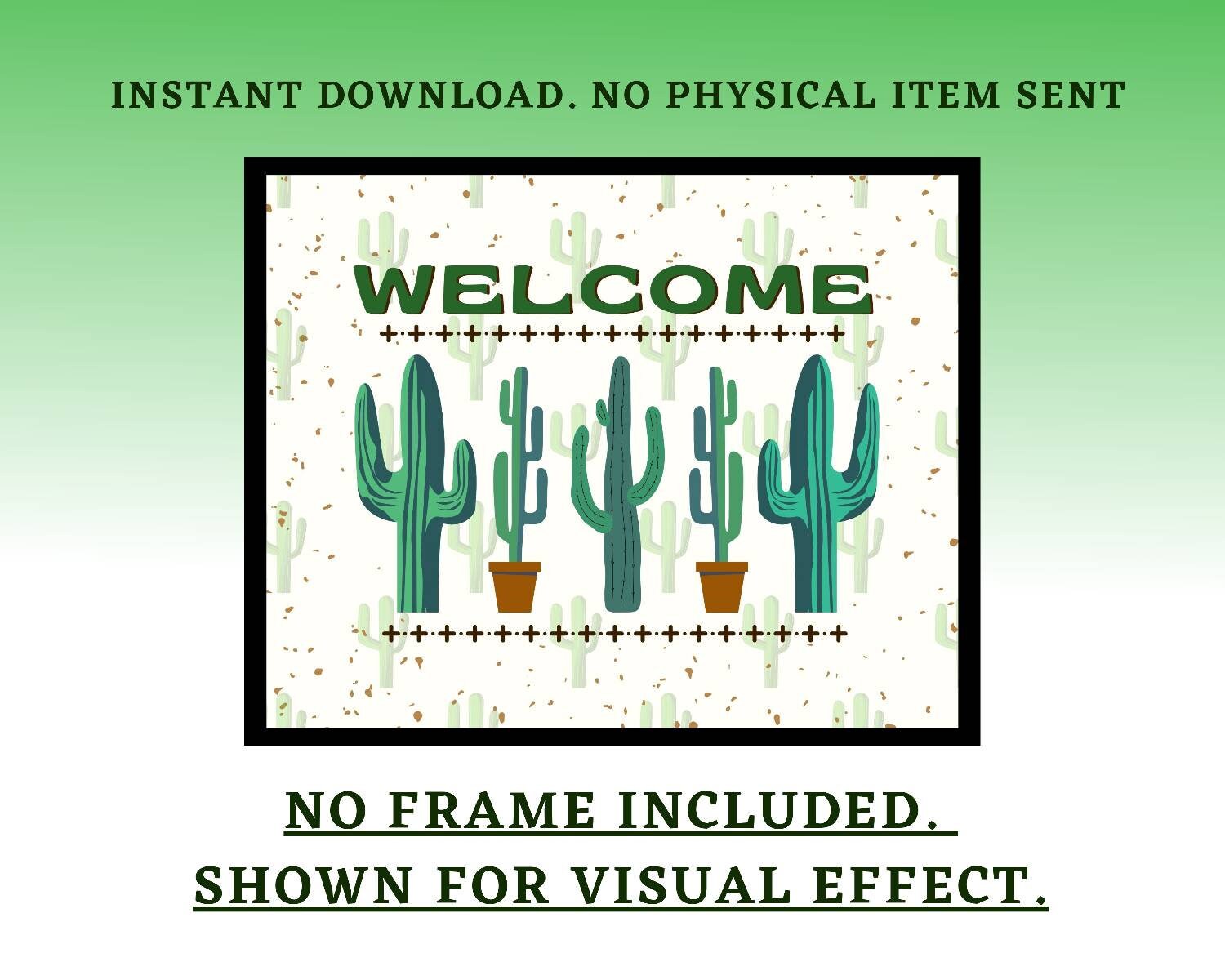 Instant Download Cactus Printable, Southwestern Home Decor, Western ...