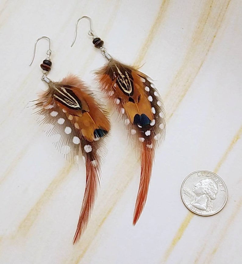 Natural Feather Earrings Native American Earrings Real - Etsy
