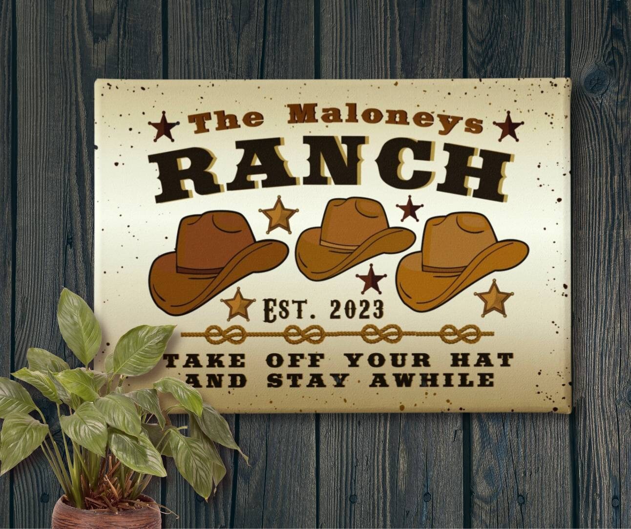 Custom Ranch Family Last Name Sign, Farmhouse Western Home Decor ...
