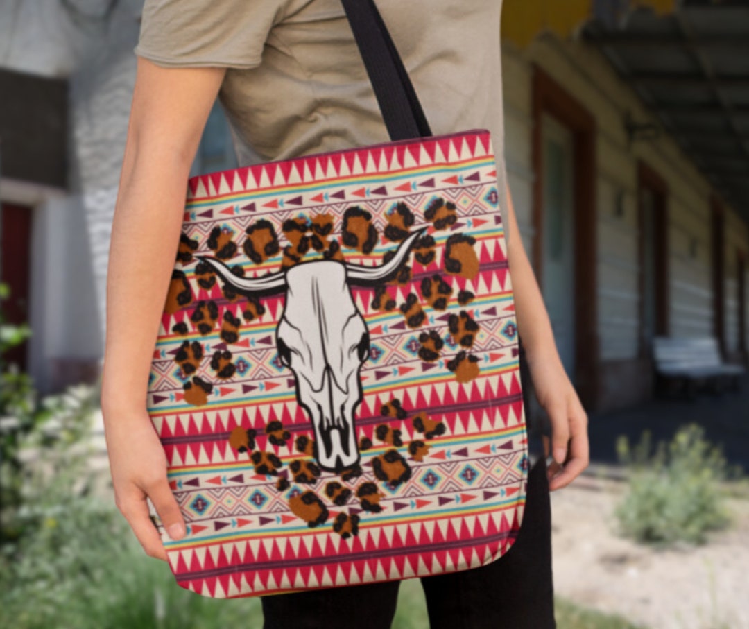 Longhorn Western Tote Bag, Cowgirl Bag Purse, Cow Skull Tote, Rodeo ...