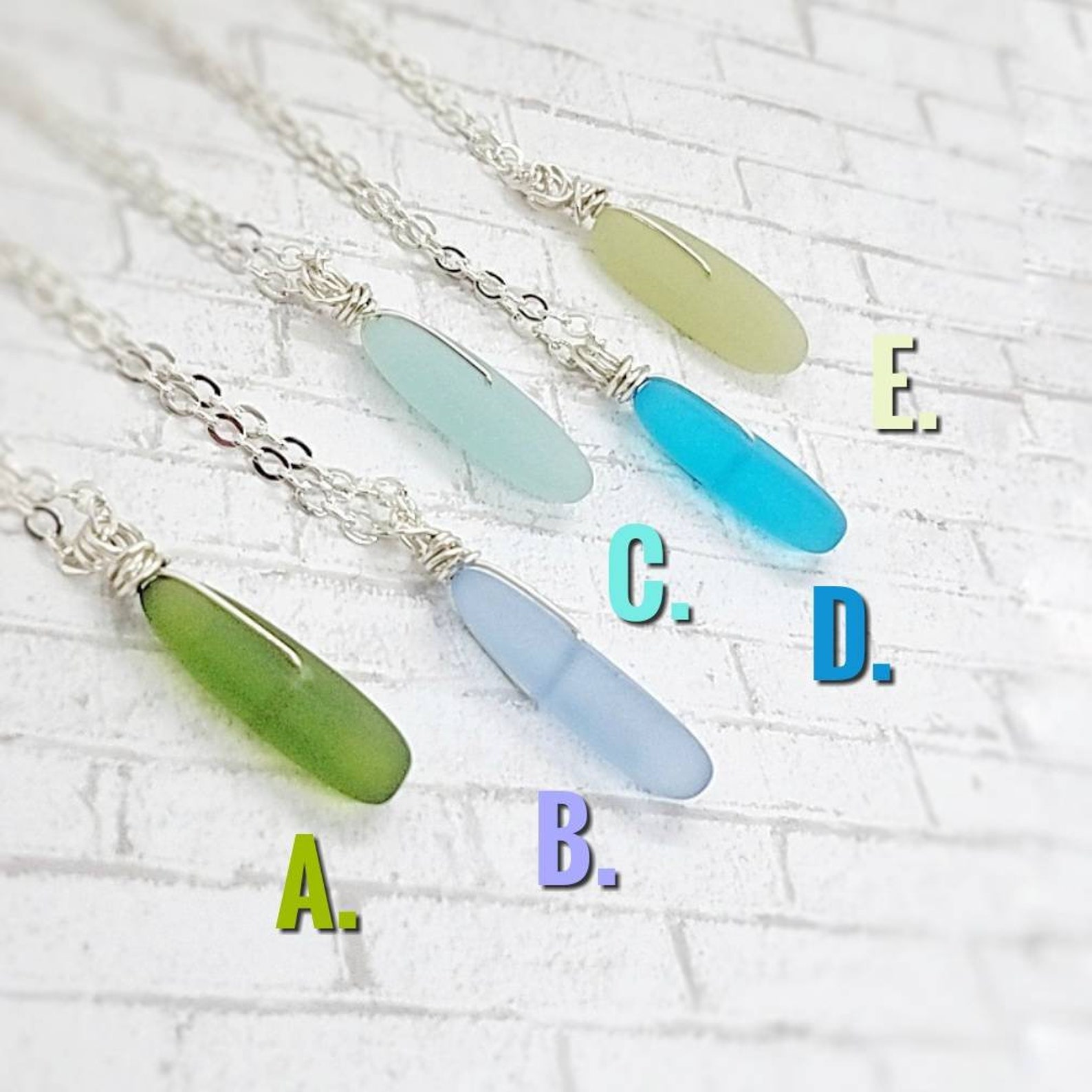 Blue Sea Glass Necklace, Hawaiian Beach Glass Necklace, Sea Glass ...