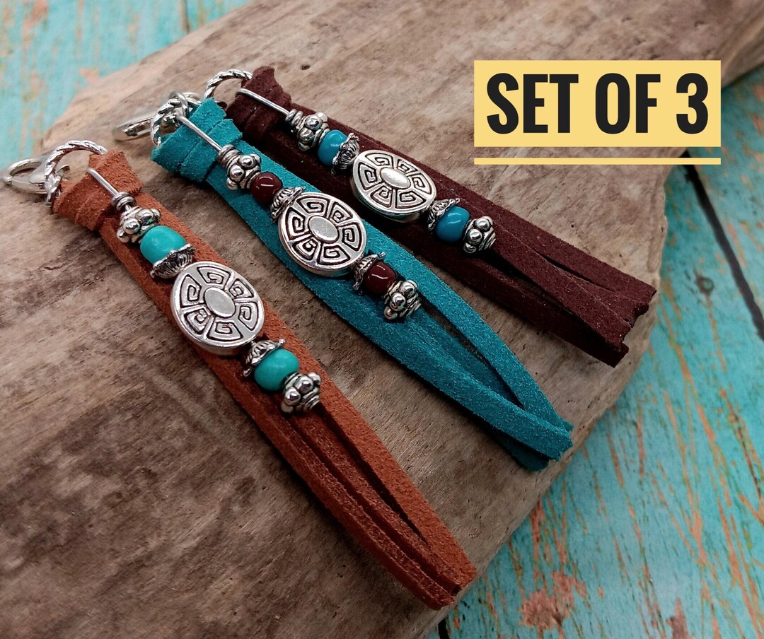 Set of 3 Western Purse Charms, Western Gift, Southwest Fringe Tassel ...