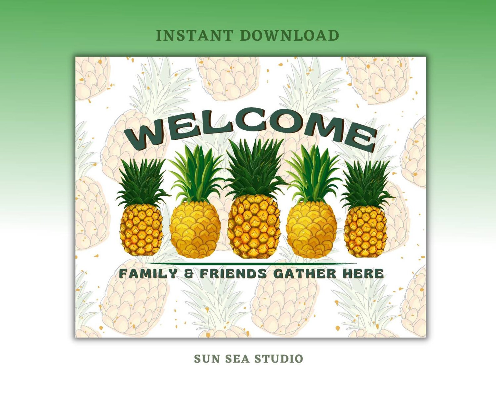 Instant Download Printable Pineapple Tropical Fruit Home Decor, Florida ...