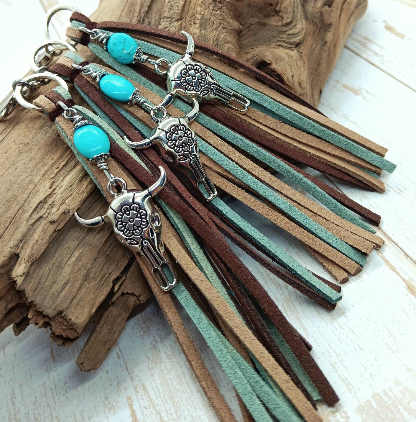 Western Turquoise Longhorn Purse Charm, Western Gift Women, Southwest ...