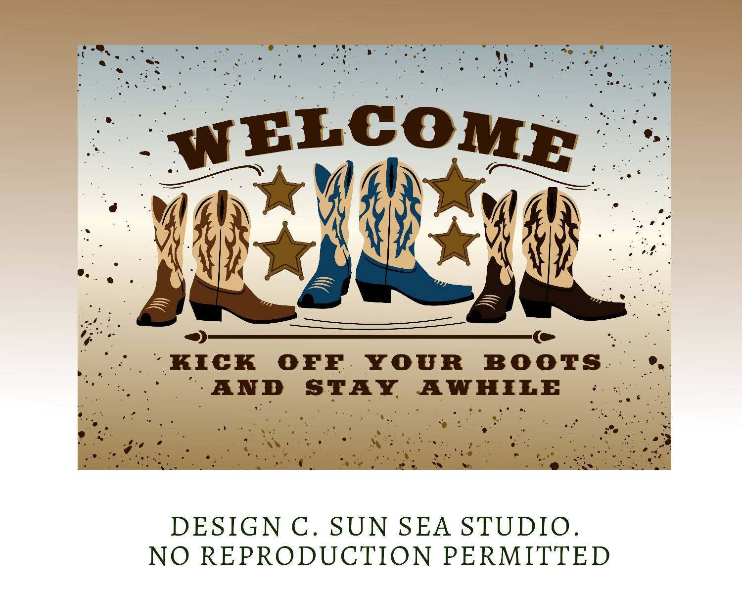 Instant Download Printable Western Home Decor, Country Cowboy Boots ...