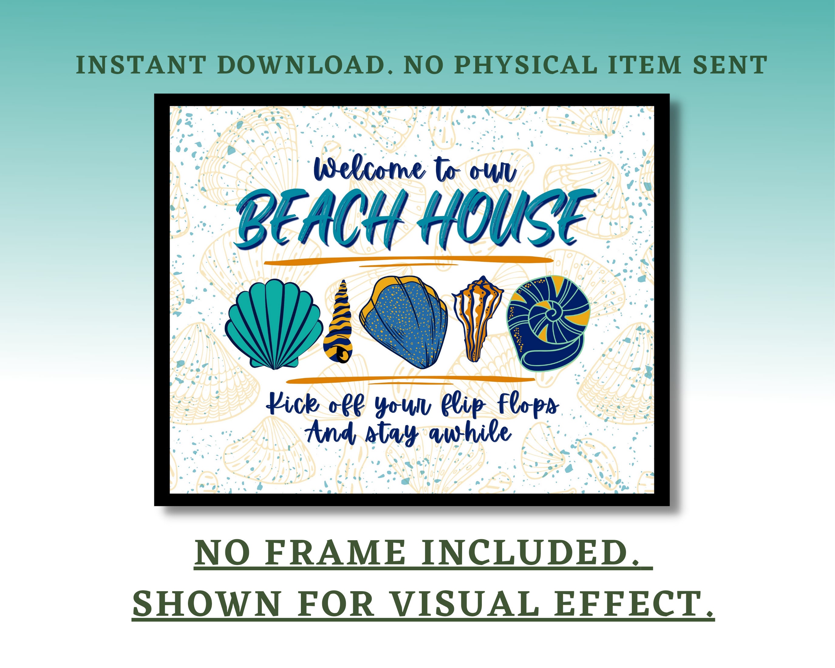 Instant Download Printable Sea Shell Decor, Hawaiian Wall Art Print ...