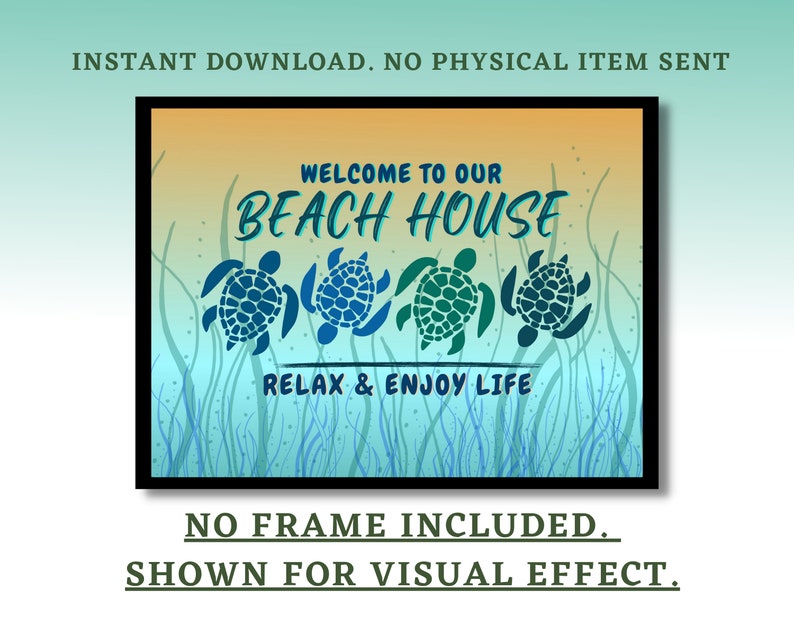 Instant Download Printable Sea Turtle Decor Print, Hawaiian Wall Art ...