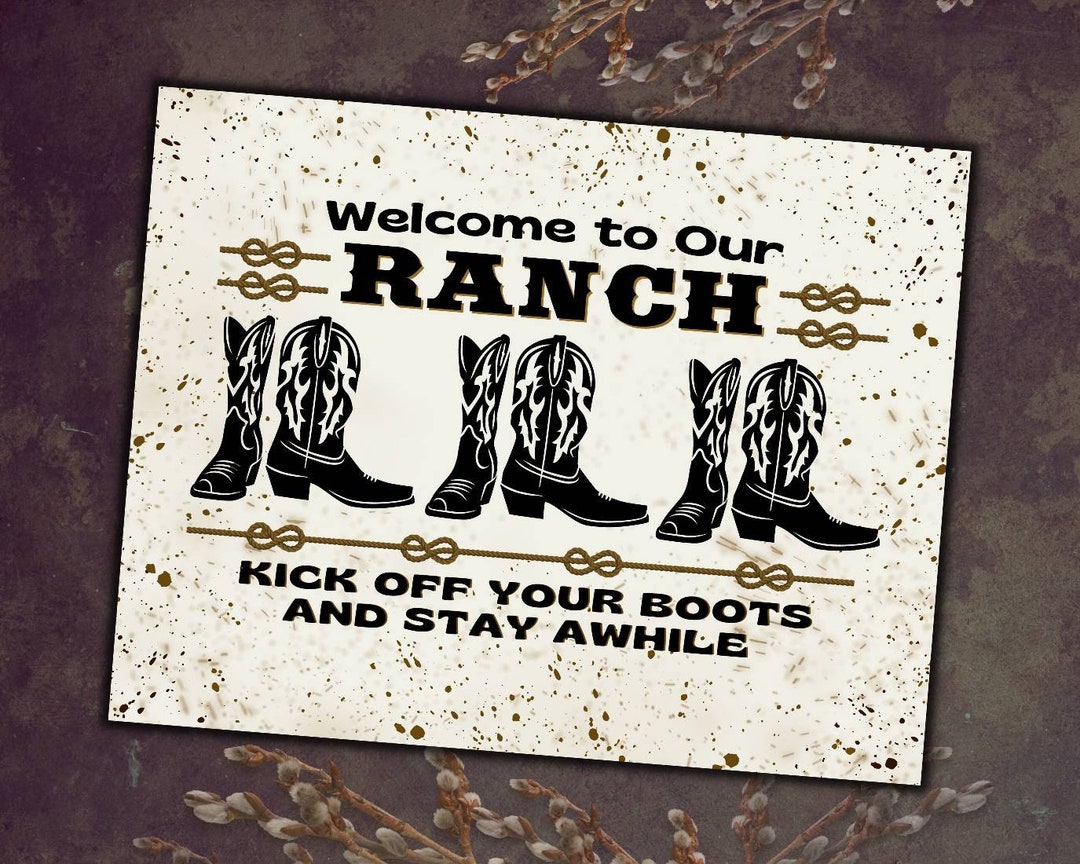 Instant Download Printable Western Home Decor, Rodeo Cowboy Welcome ...