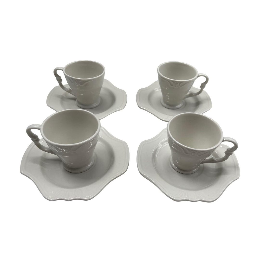 Cups & Saucers Tabletops Unlimited Chantilly Ivory Set of 4 Vintage ...