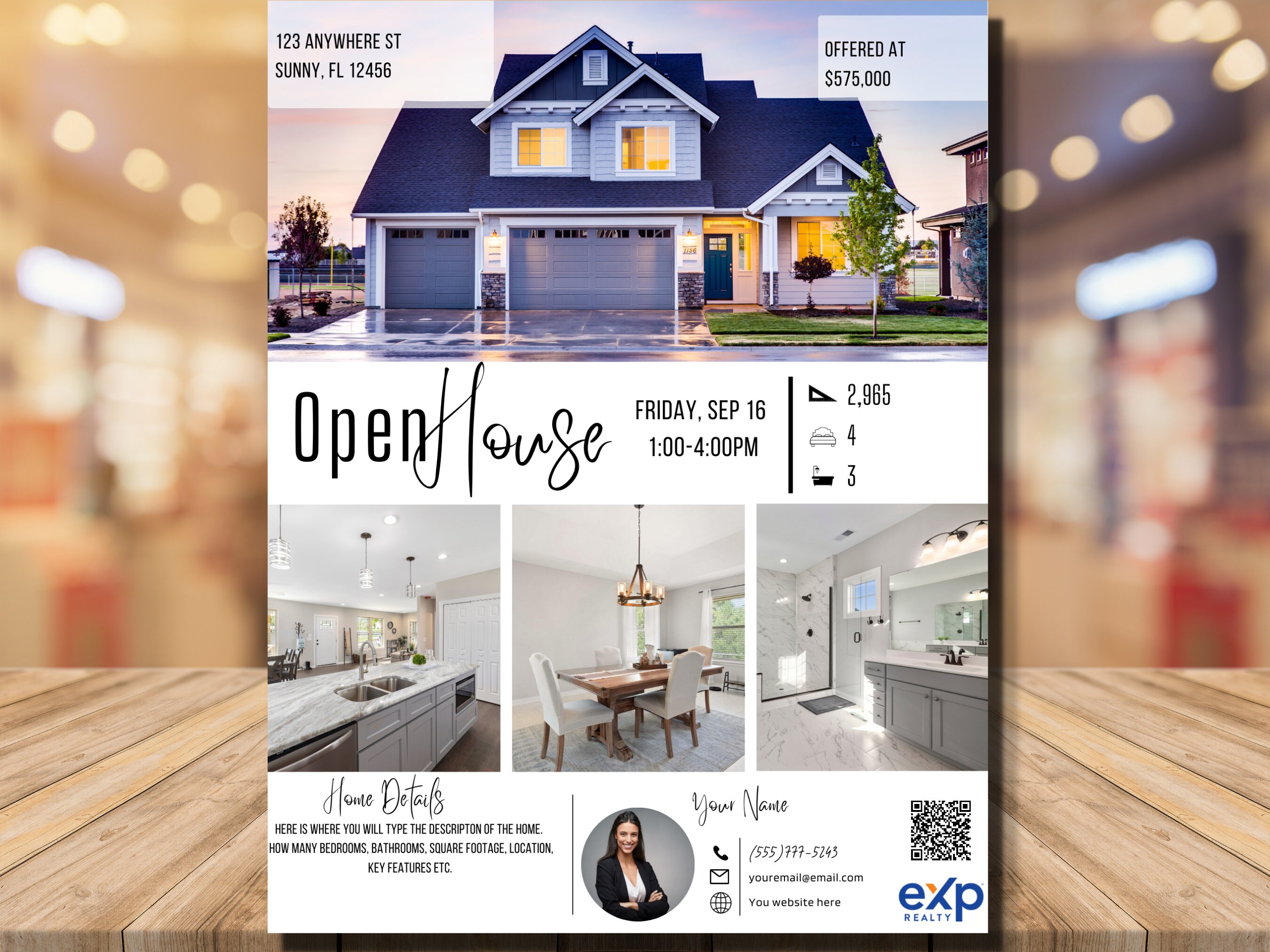 Open House Flyer Template 1 Canva - Etsy