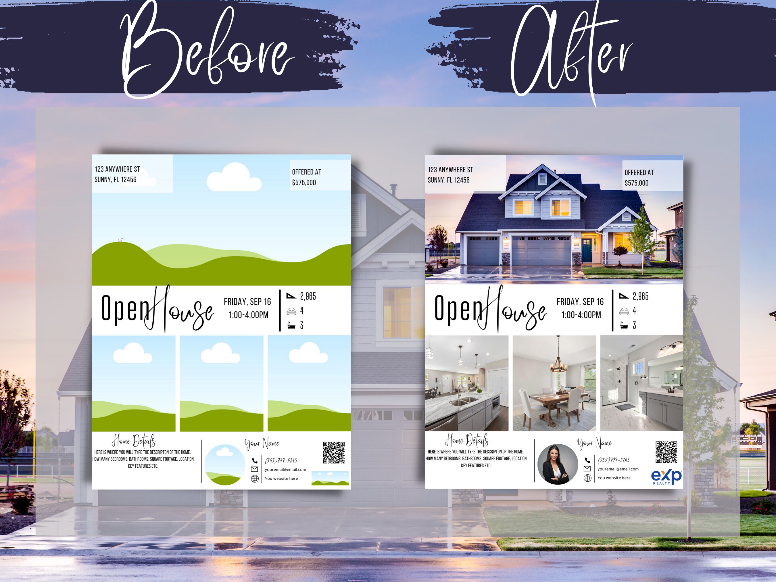 Open House Flyer Template 1 Canva - Etsy