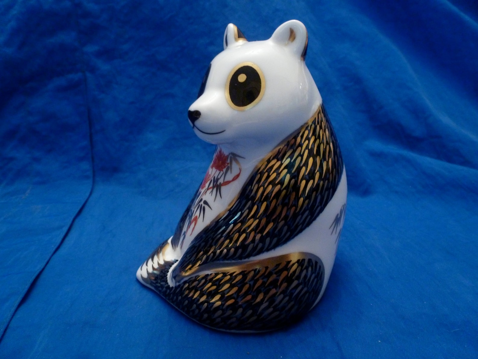 Royal Crown Derby GIANT PANDA BEAR Imari Paperweight Gold Stopper ...
