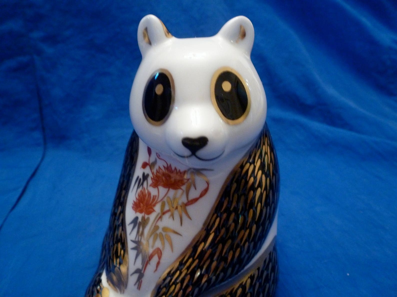 Royal Crown Derby GIANT PANDA BEAR Imari Paperweight Gold Stopper ...