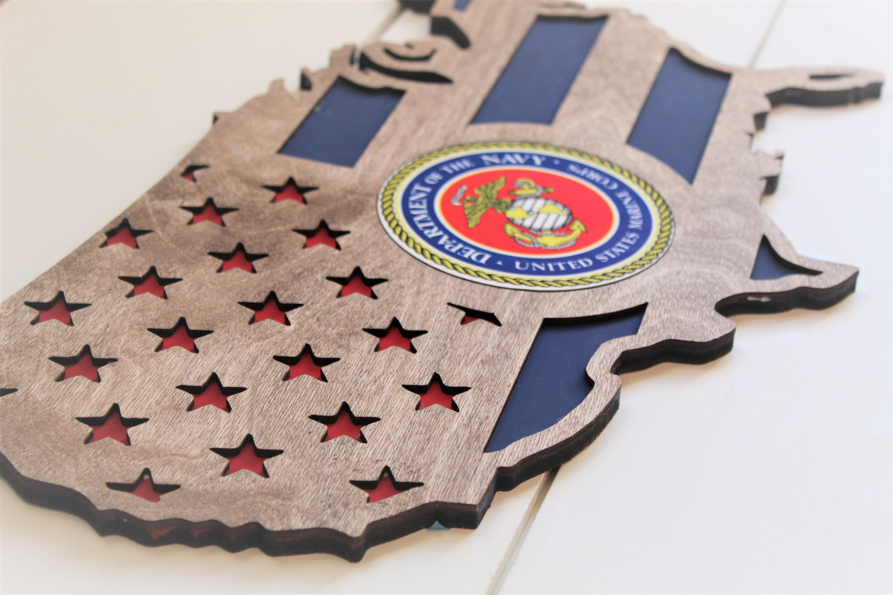 US Cut Out United States Cut Out Military Cut Out Wooden 3D | Etsy