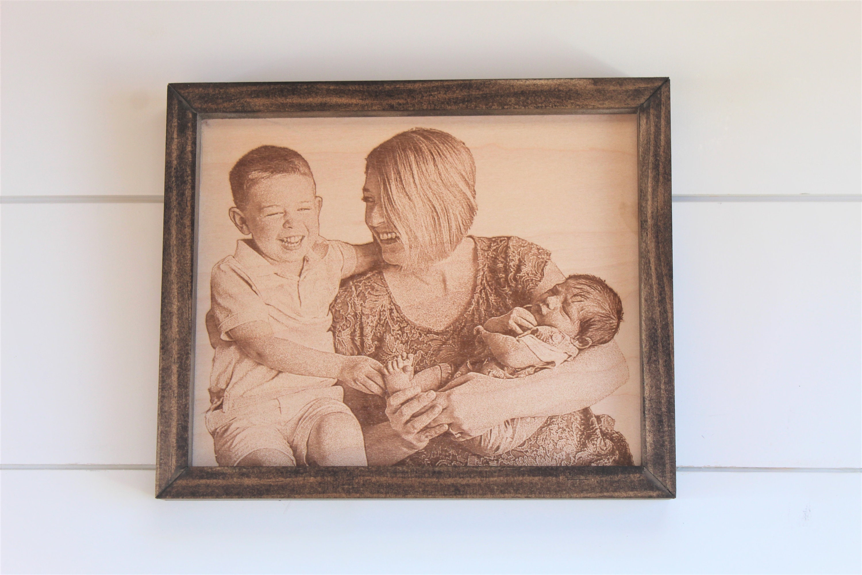 Fathers Day Gift Engrave Your Photo Laser Engraved Wood - Etsy