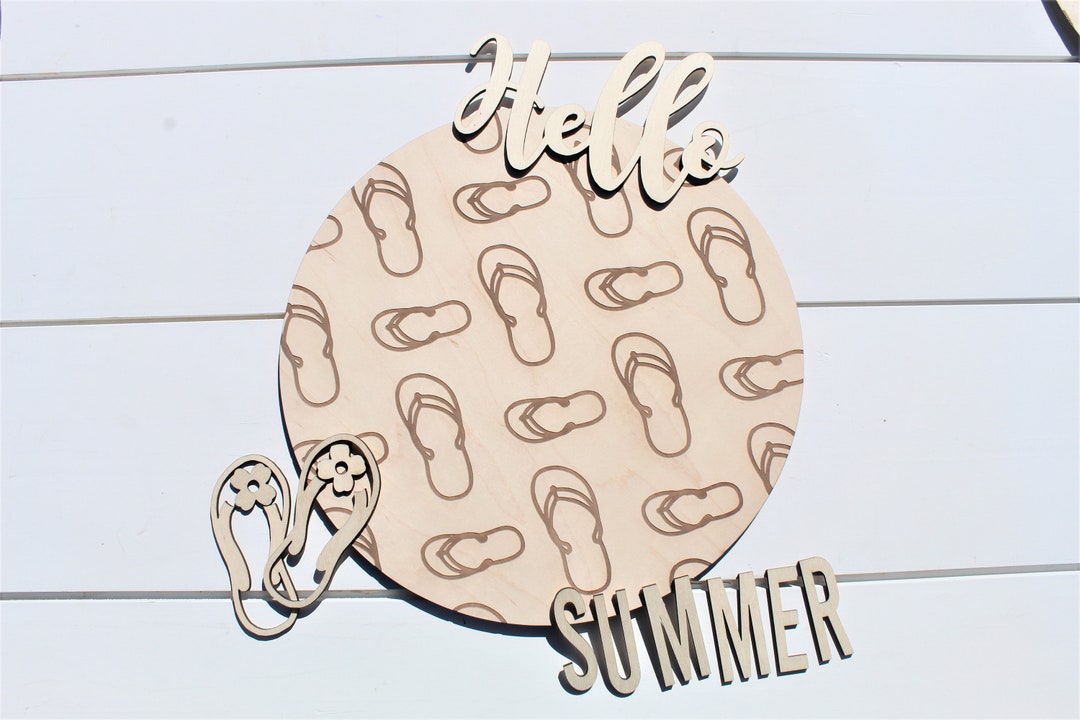 DIY Rounds Kit, Hello Summer Round Craft Kit, Blank Diy Sign, Summer ...