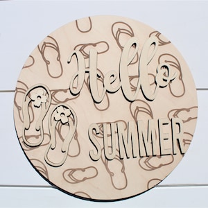 DIY Rounds Kit, Hello Summer Round Craft Kit, Blank Diy Sign, Summer ...