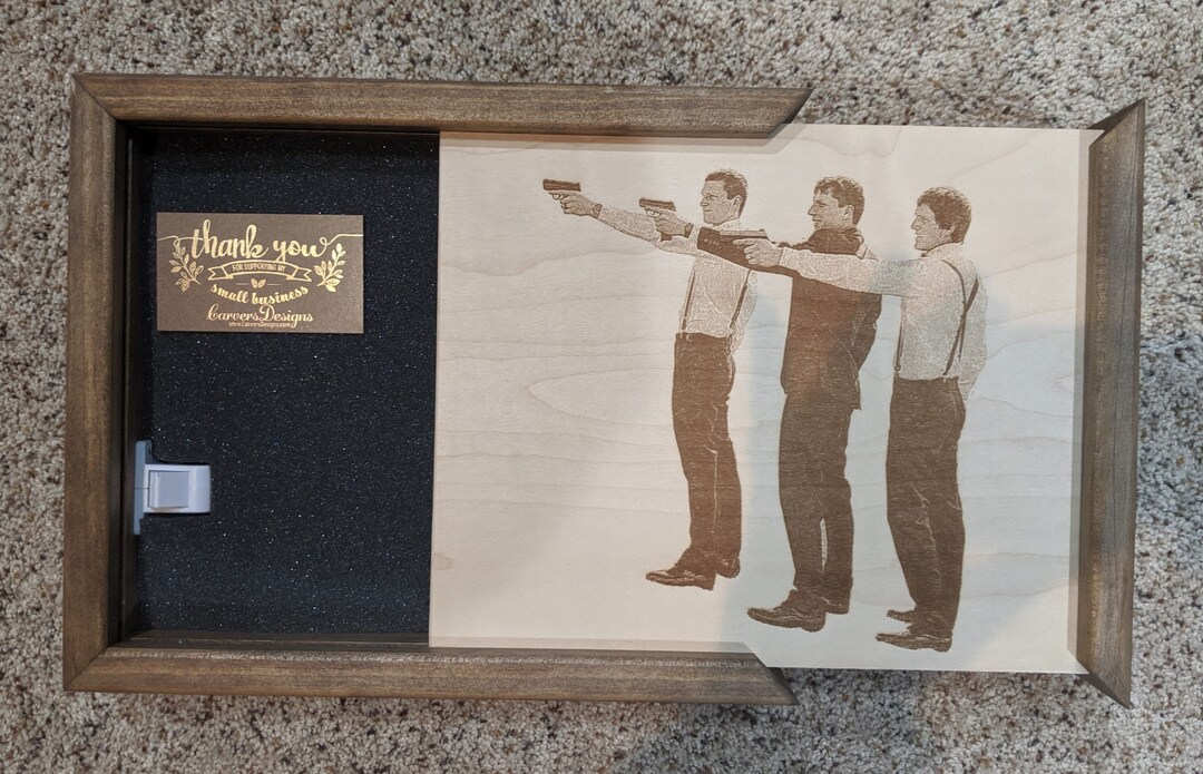 Top Seller, Engraved Wood Gun Case, Hidden Gun Case, Personalized Photo ...