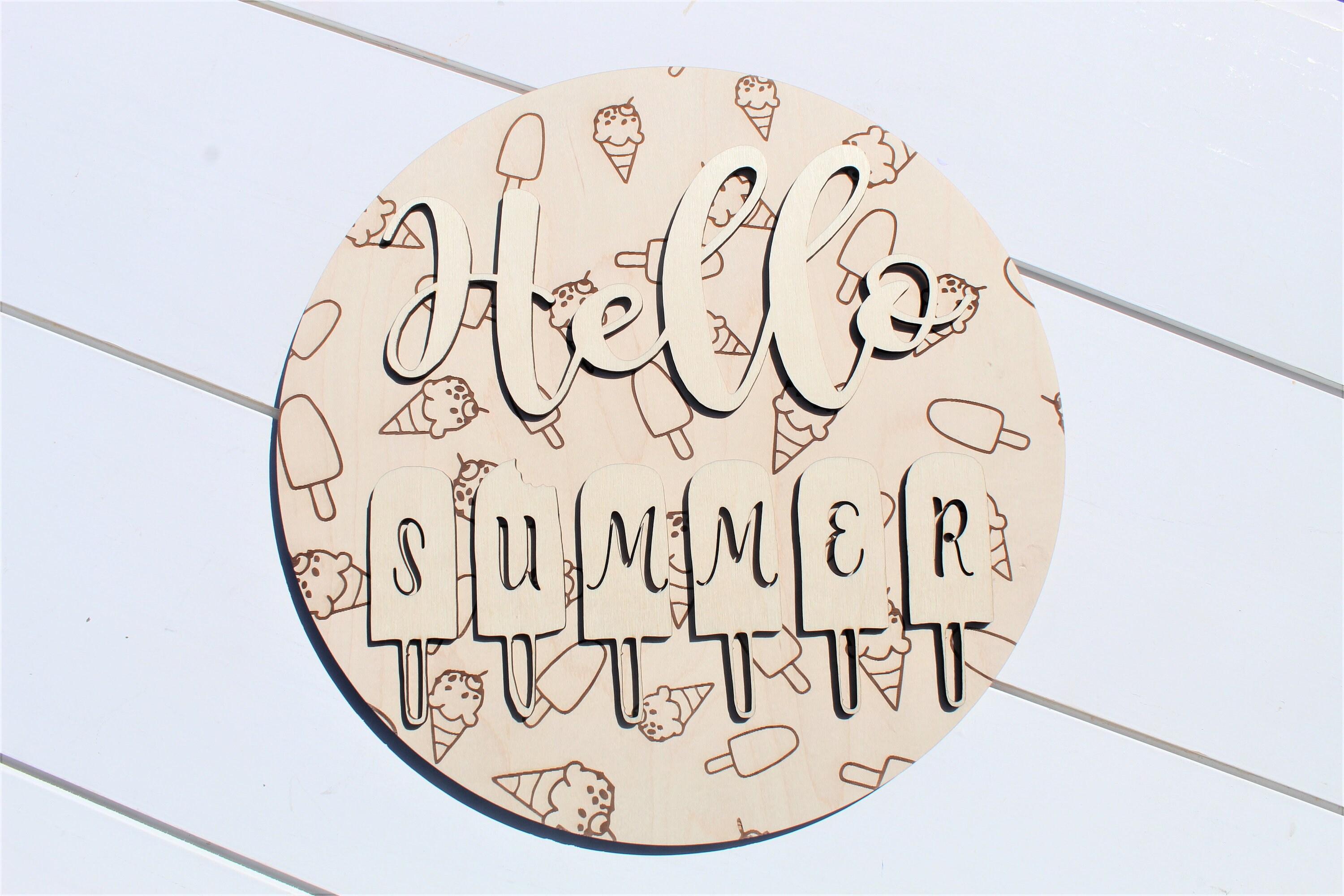 DIY rounds kit Hello Summer Round Craft kit Blank Diy Sign | Etsy