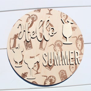 DIY Rounds Kit, Hello Summer Round Craft Kit, Blank Diy Sign, Summer ...
