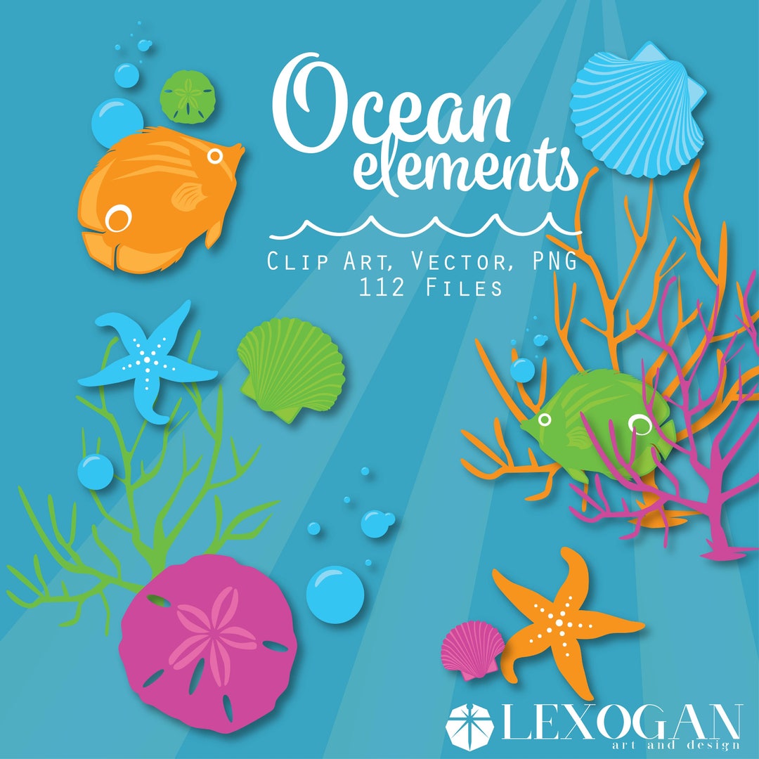 Ocean Clip Art and Vector Elements - Etsy
