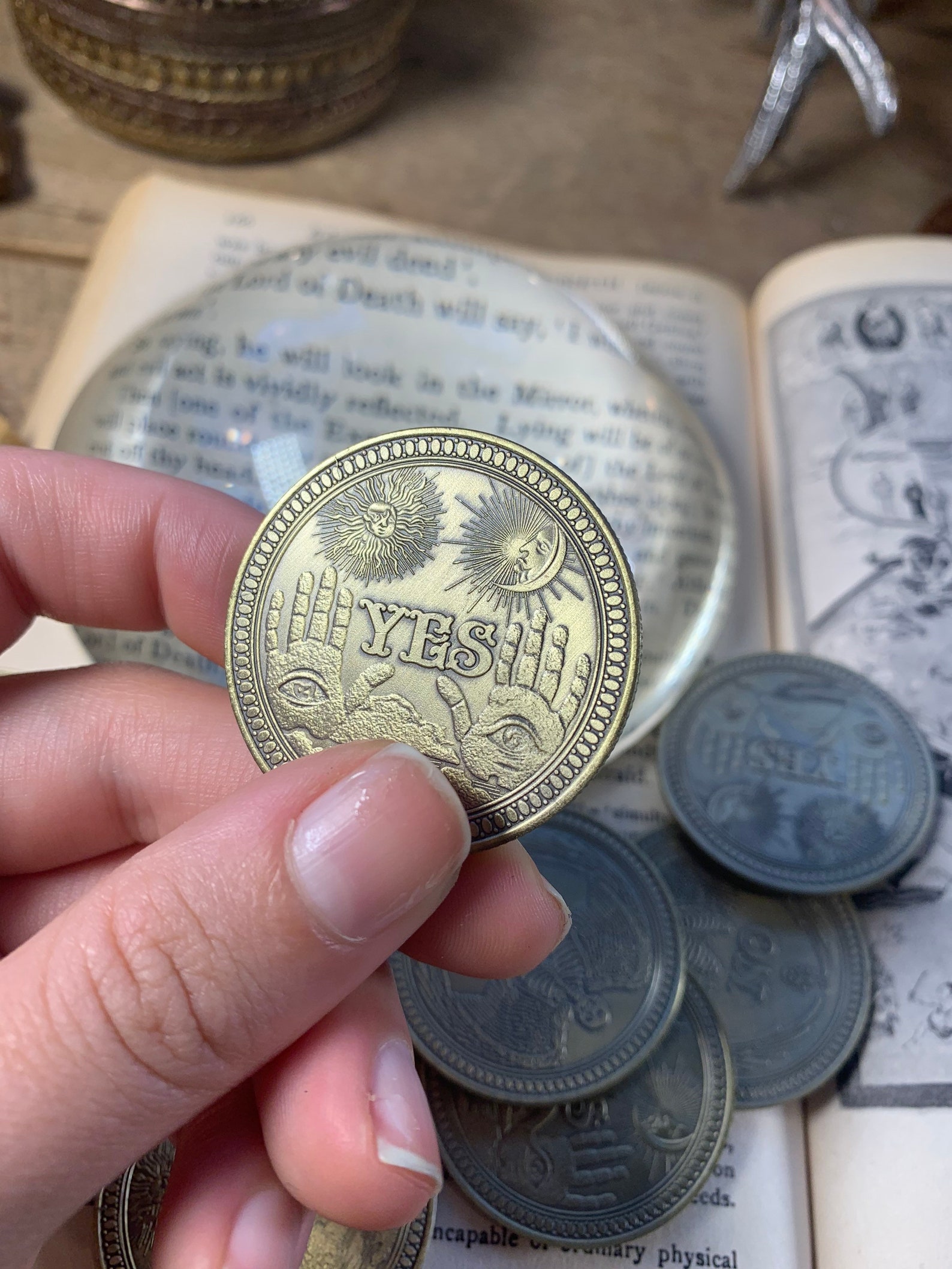 Divination Coins Yes / No Oracle Decision Coin Antique | Etsy
