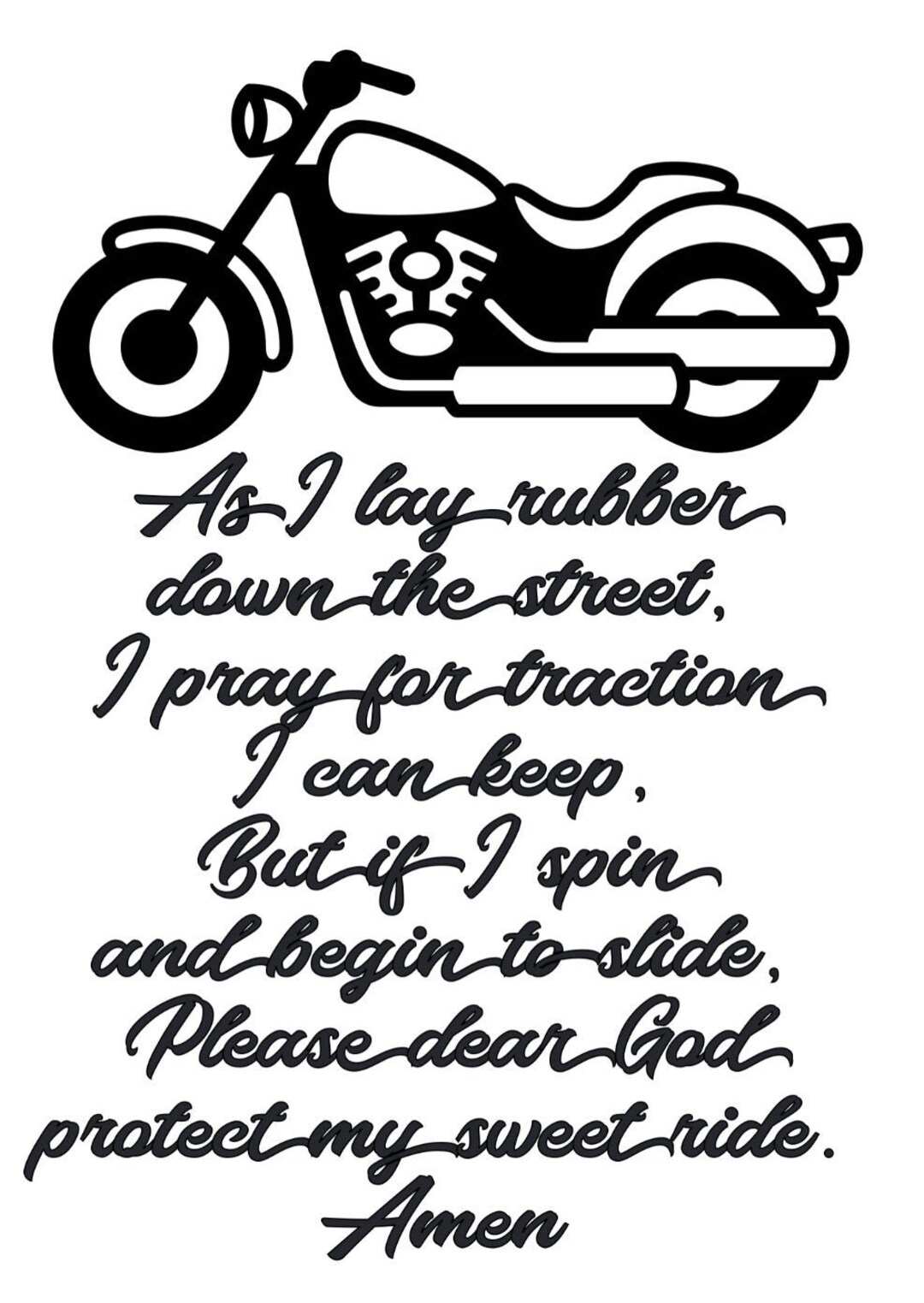 Biker's Prayer Decal for Motorcycle, Car, Yeti, Iphone, Laptop & More ...