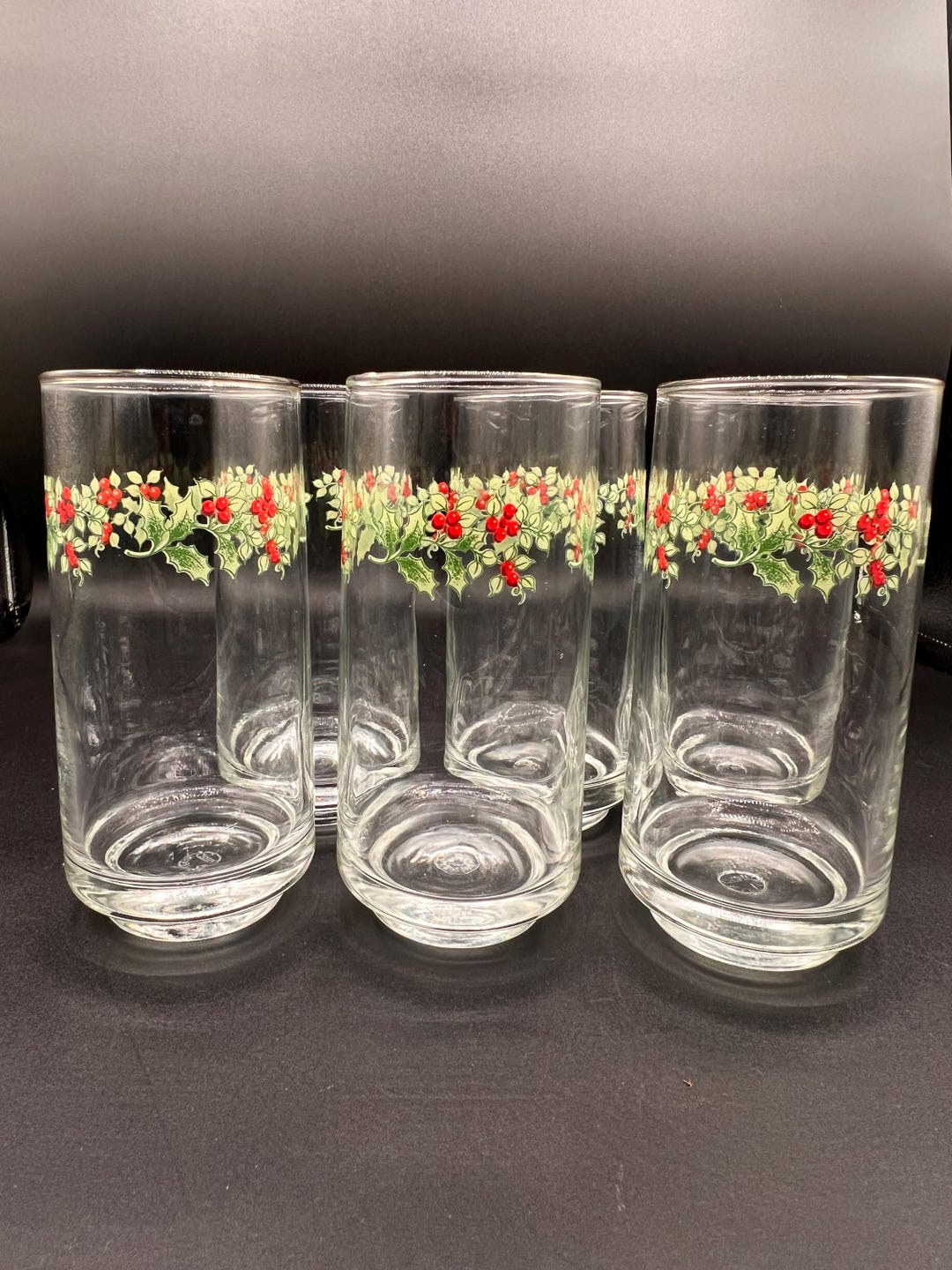 Vintage Libby Christmas Holly Drinking Glasses - Etsy