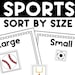 Transportation Sort by Size Activity, Size Sorting Mats, Preschool ...
