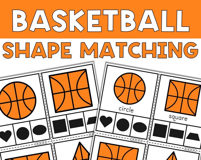 Basketball 2D Shape Matching Clip Cards | Math Task Cards | Printable ...