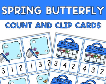 Spring Count and Clip Cards, Counting 1-10, Math Activity, Counting ...