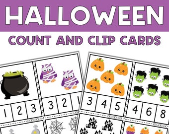 Back to School Count and Clip Cards 1-20 | Math Task Cards | Printable ...