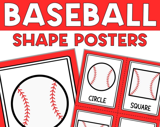 Baseball 2D Shape Posters and Flash Cards | Printable Math Activity for ...