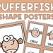 Pufferfish 2D Shape Posters and Flash Cards | Printable Math Activity ...
