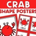 Crab 2D Shape Matching Clip Cards Printable Math Activity for Preschool ...