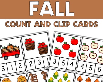 Back to School Count and Clip Cards 1-20 | Math Task Cards | Printable ...
