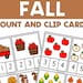 Fall Count and Clip Cards 1-20 | Math Task Cards | Printable Counting 1 ...