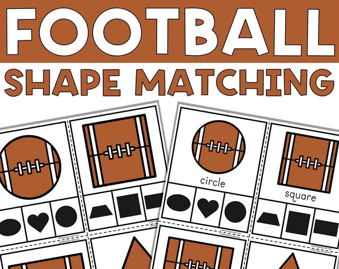 Football 2D Shape Matching Clip Cards | Printable Math Activity for ...