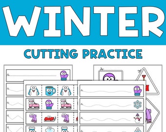 Winter Cutting Practice | Fine Motor Scissor Skills for Preschool - Etsy