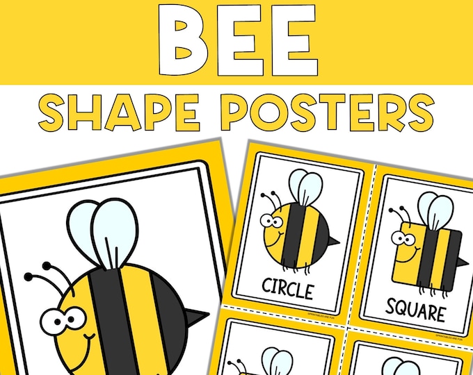 Bee 2D Shape Posters and Flash Cards | Printable Math Activity for ...
