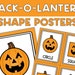 Halloween Jack-o-lantern 2D Shape Posters and Flash Cards | Printable ...