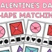 Valentine's Day 2D Shape Matching Clip Cards | Printable Math Activity ...