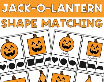 Fall Apple 2D Shape Matching Clip Cards | Printable Math Activity for ...