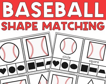 Baseball 2D Shape Matching Clip Cards | Math Task Cards | Printable ...
